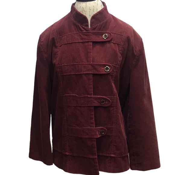 Jackets & Coats | Military Style Red Corduroy Jacket Size Xl | Poshmark